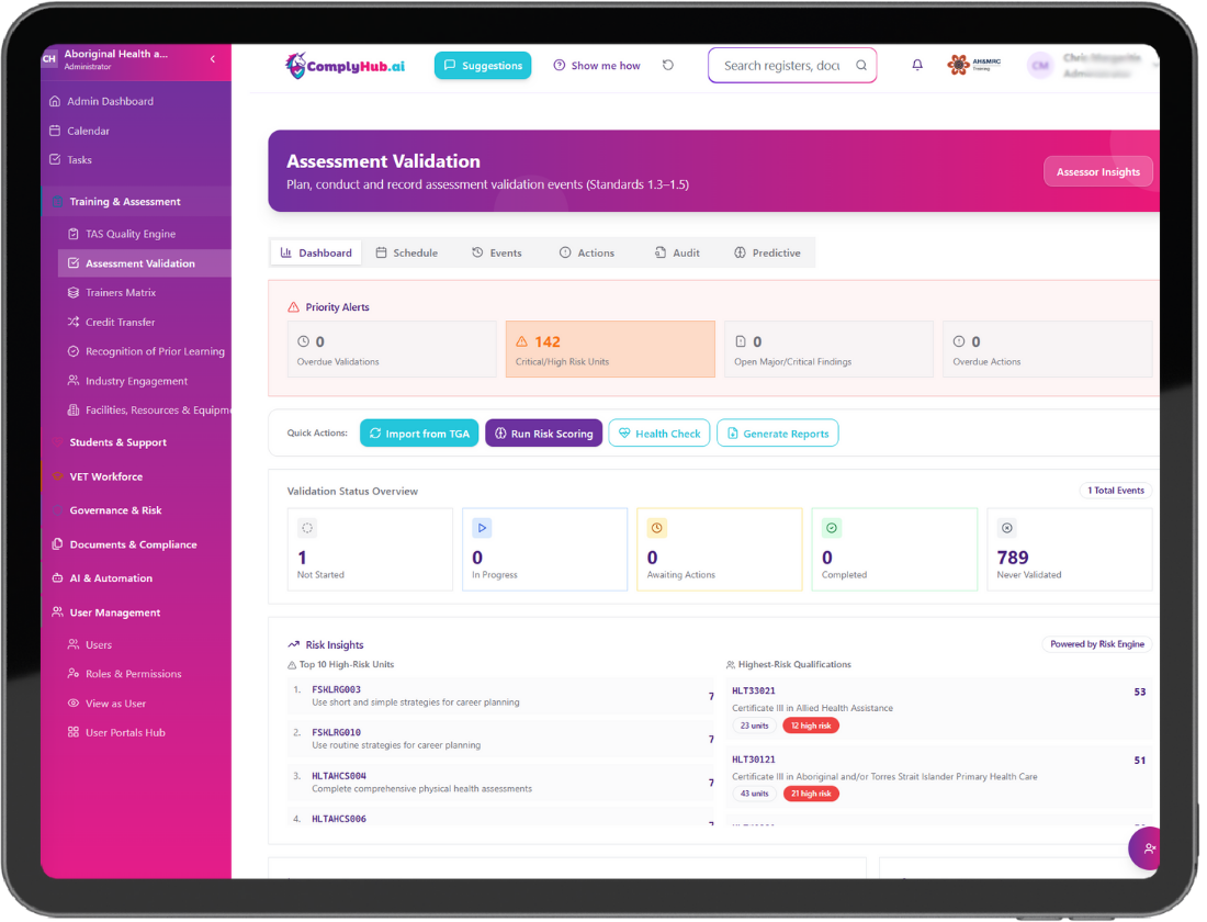 ComplyHub | RTO Compliance Management Made Simple